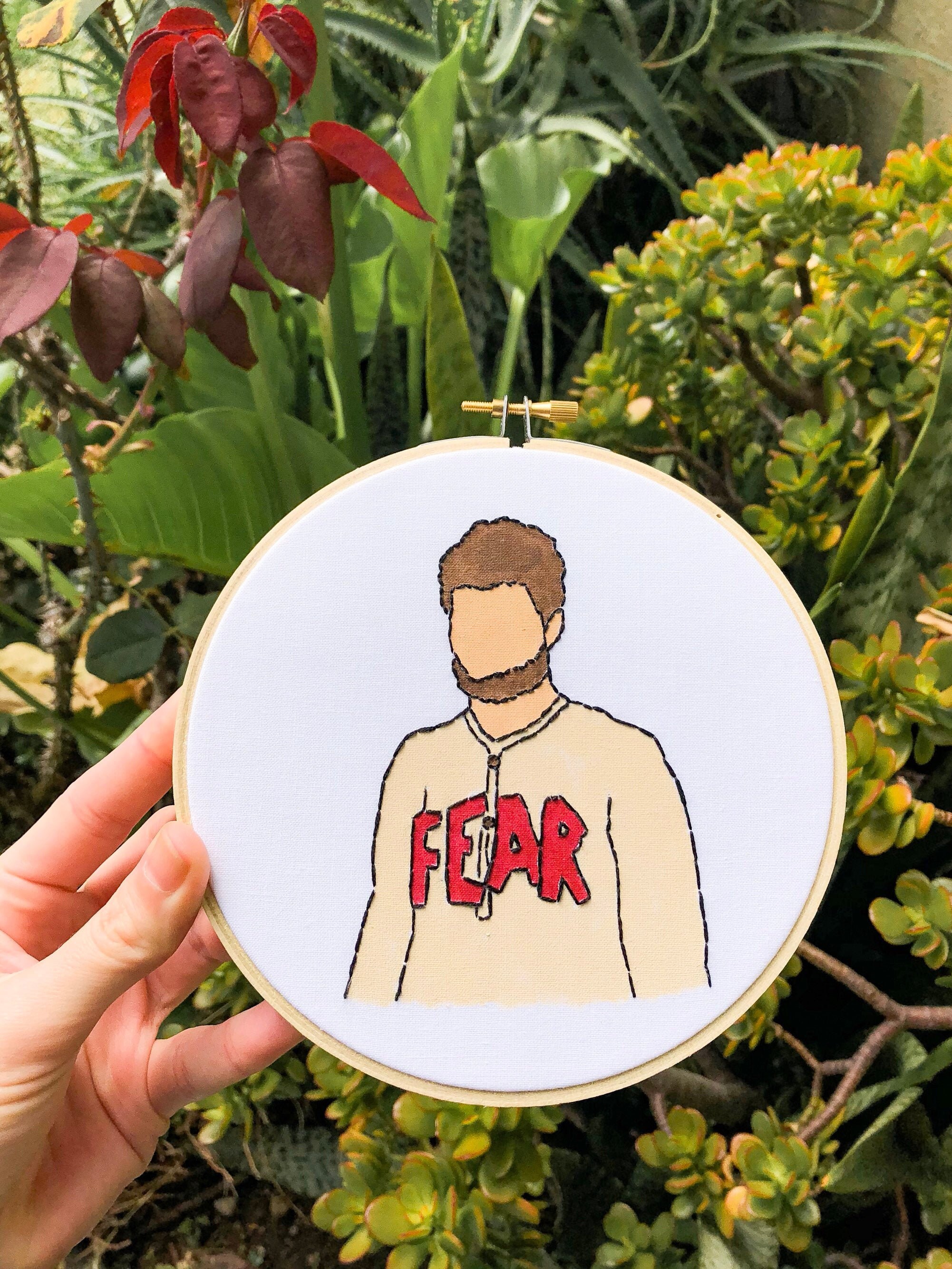 The Office Mose FEAR Embroidery Hoop | Etsy