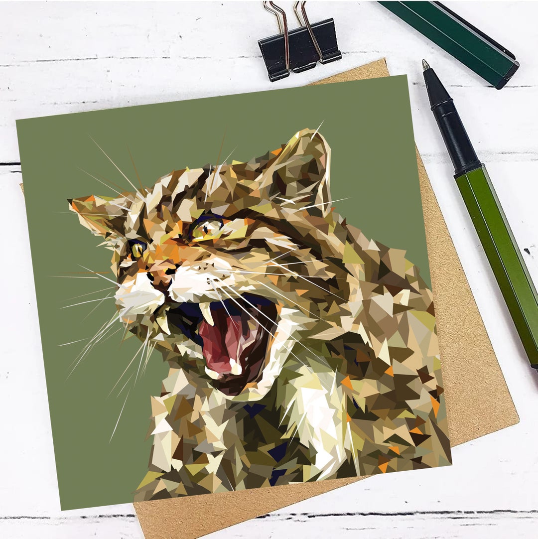 WILDCAT Greeting Card - Wildlife - Blank Card - Scottish Wildlife ...