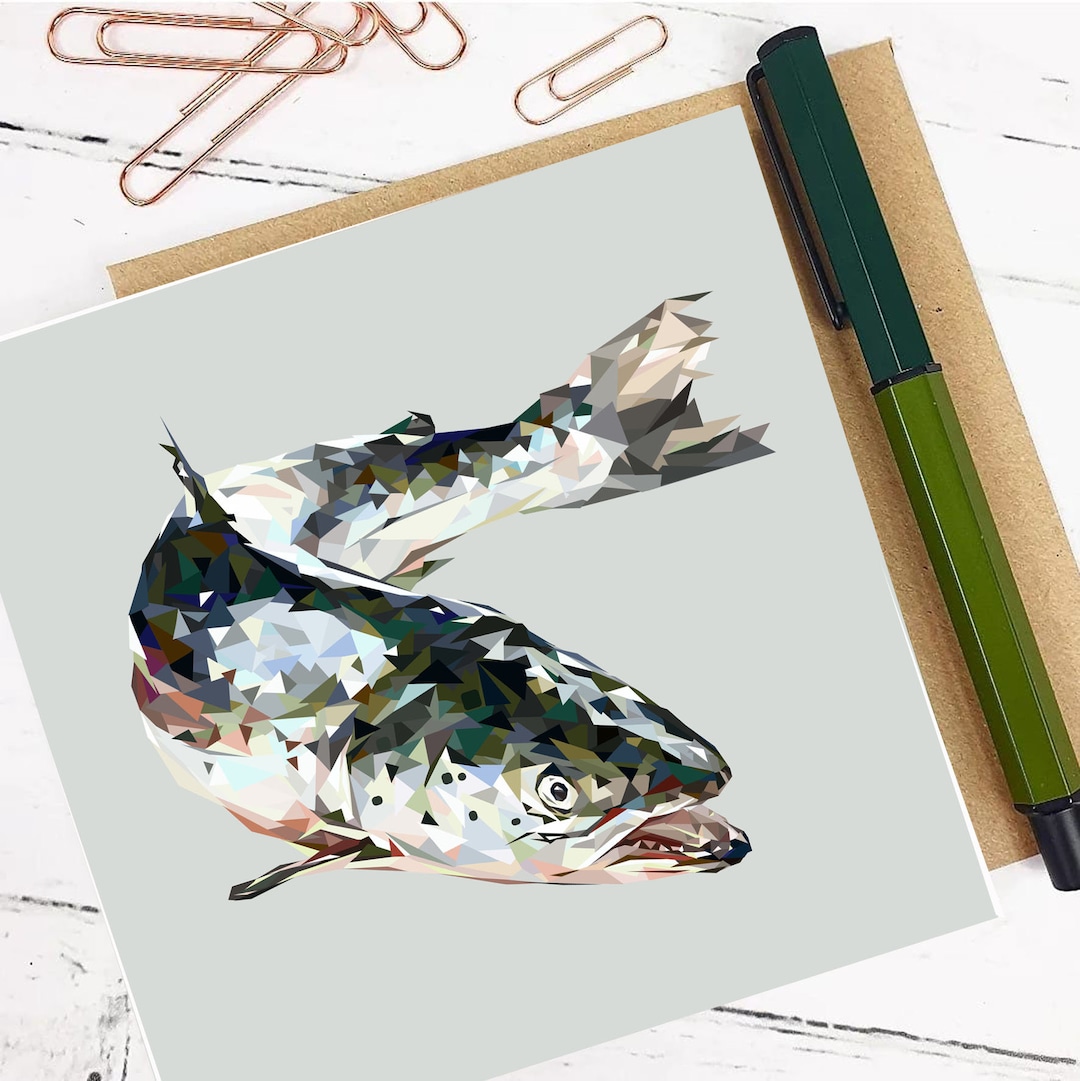ATLANTIC SALMON Greeting Card - Wildlife - Blank Card - Scottish ...