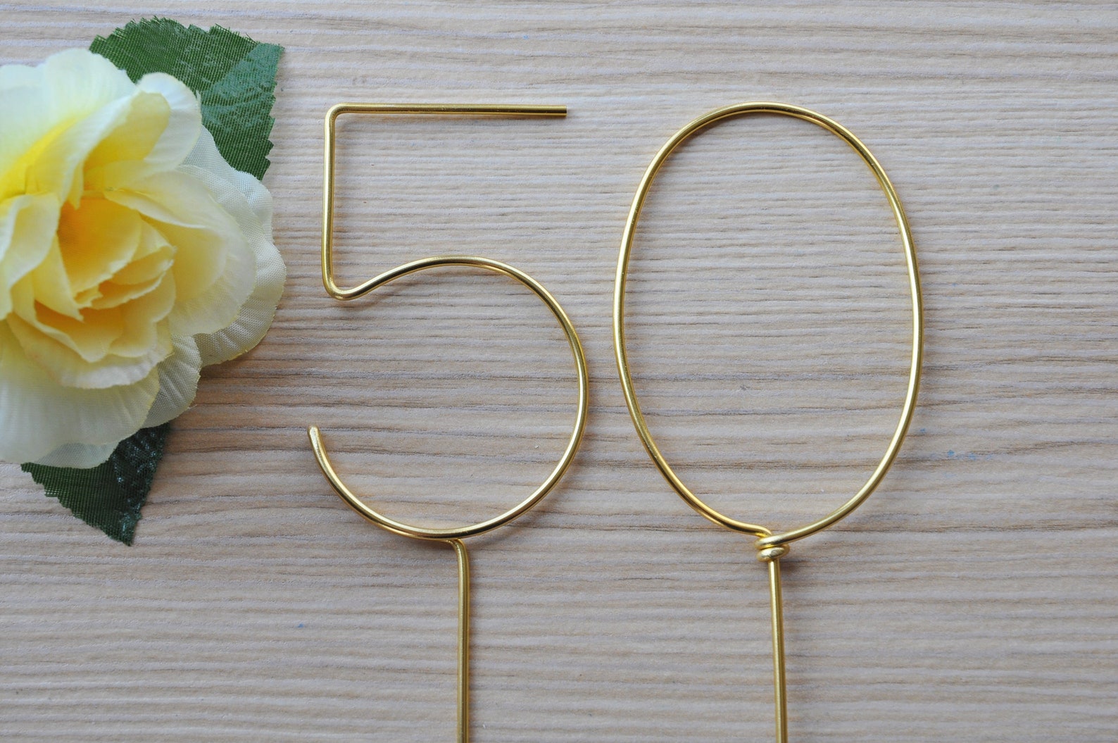 25th Anniversary/ Birthday Wire Number Cake Topper- Silver, Brown, Gold ...