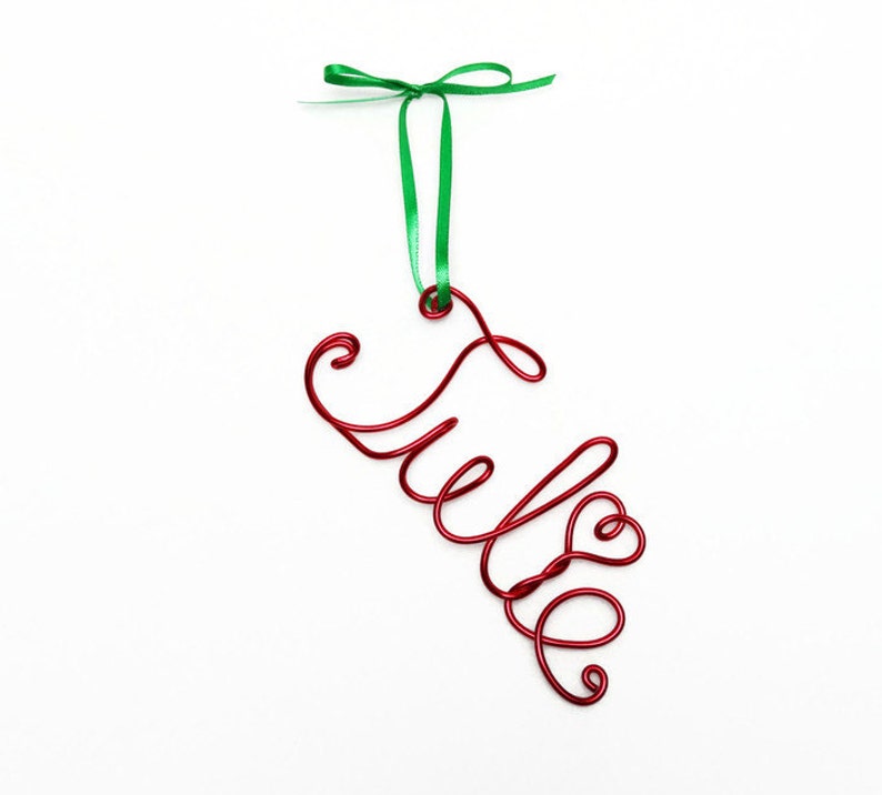 Custom Name or Word Wire Christmas Ornament- Red, Gold, Silver, Green ...