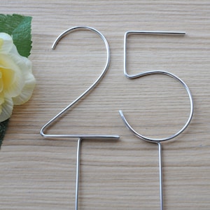 Two Digit Number Cake Topper Birthday or Anniversary Modern Wire Gold ...