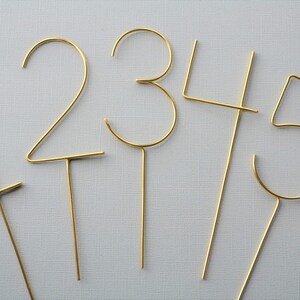 Two Digit Number Cake Topper Birthday or Anniversary Modern Wire Gold ...