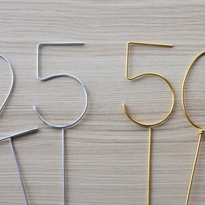 25th Anniversary/ Birthday Wire Number Cake Topper- Silver, Brown, Gold ...