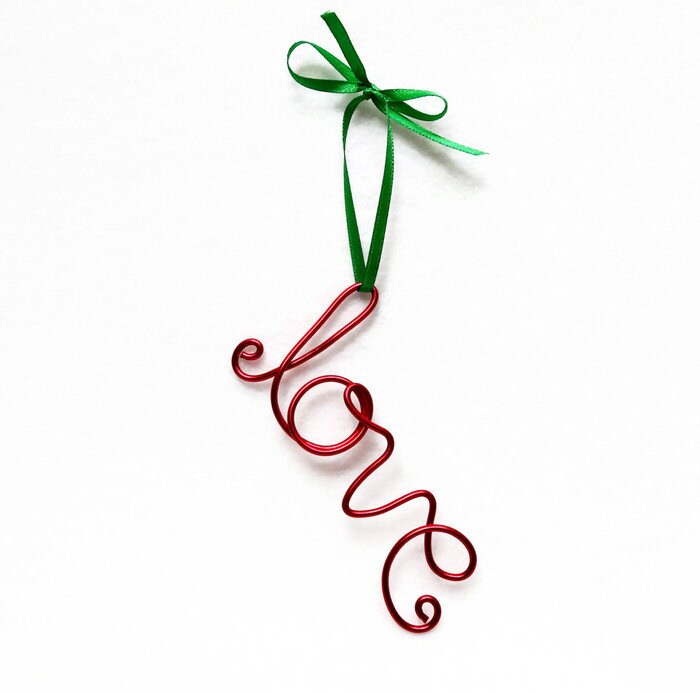 Faith Hope & Love Wire Word Christmas Ornaments Set of | Etsy