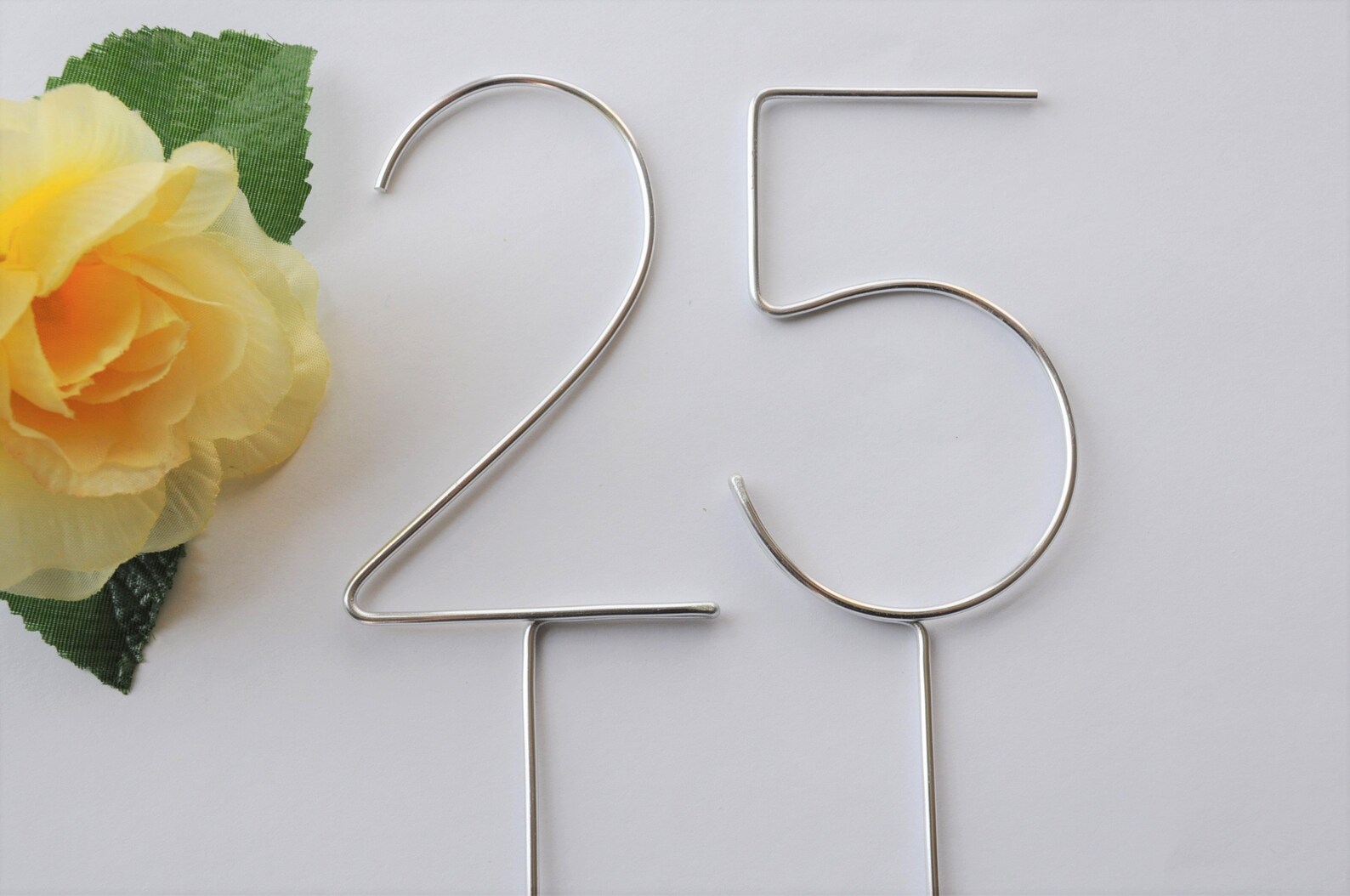 25th Anniversary/ Birthday Wire Number Cake Topper- Silver, Brown, Gold ...