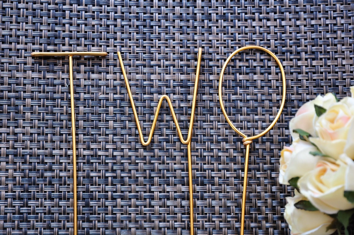 Number Two Second Birthday Cake Topper One Uno Dos Photo Prop 2 3/4 ...