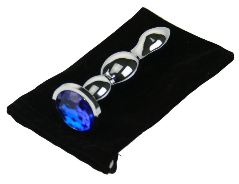 Long Jewel Butt Plug With Sensation Bumps Mature Bdsm Fetish Etsy