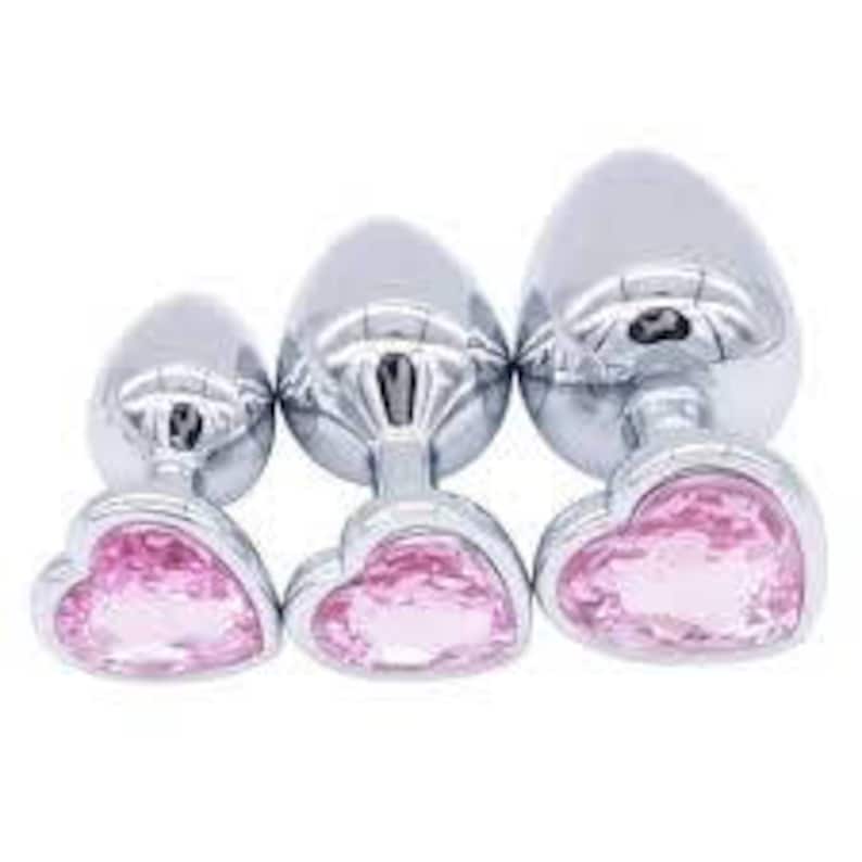 Beginner Heart Jewel Butt Plug Anal Training Set Or Individual Etsy