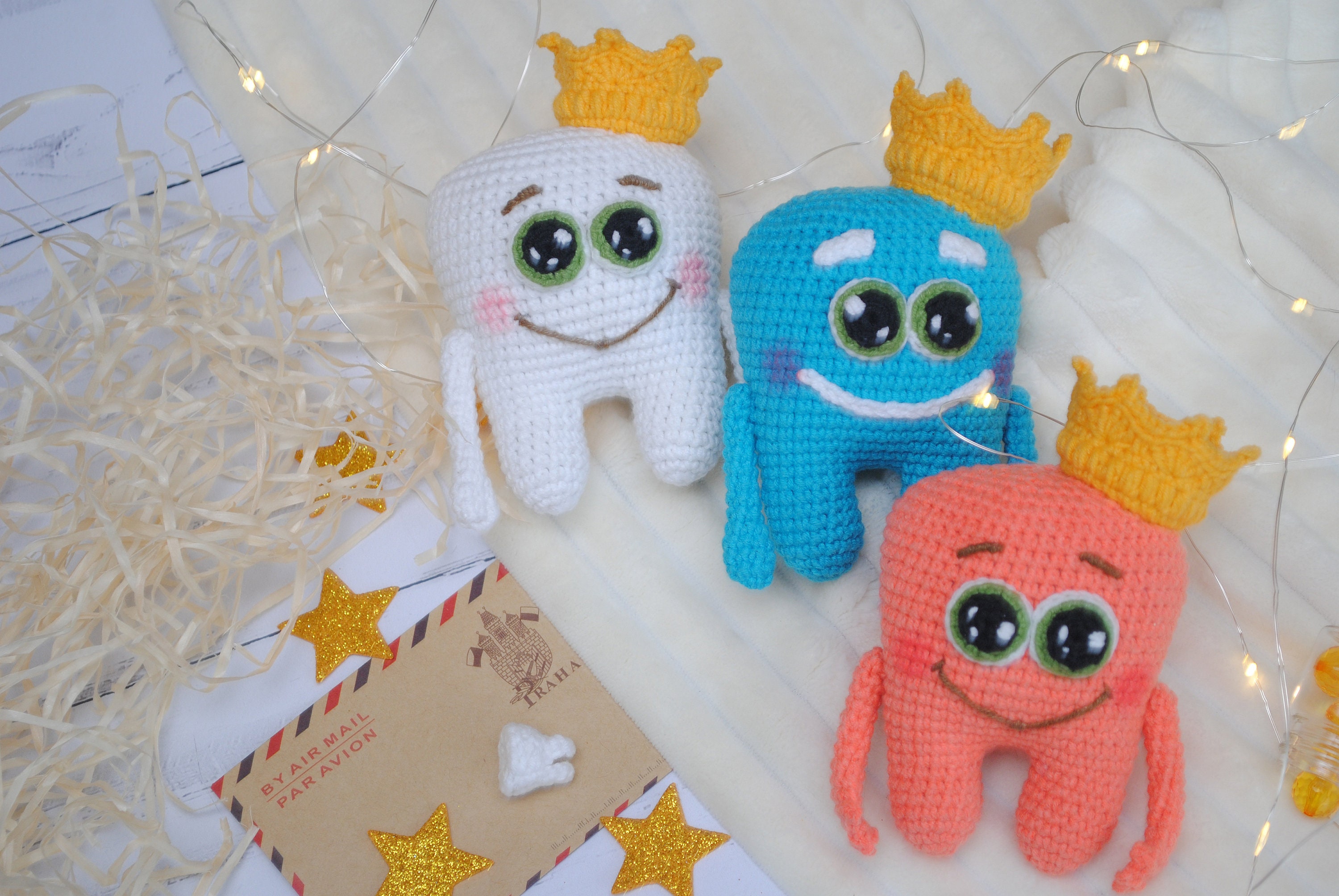 Crochet PATTERN Tooth with the pocket crocheted tooth pdf | Etsy