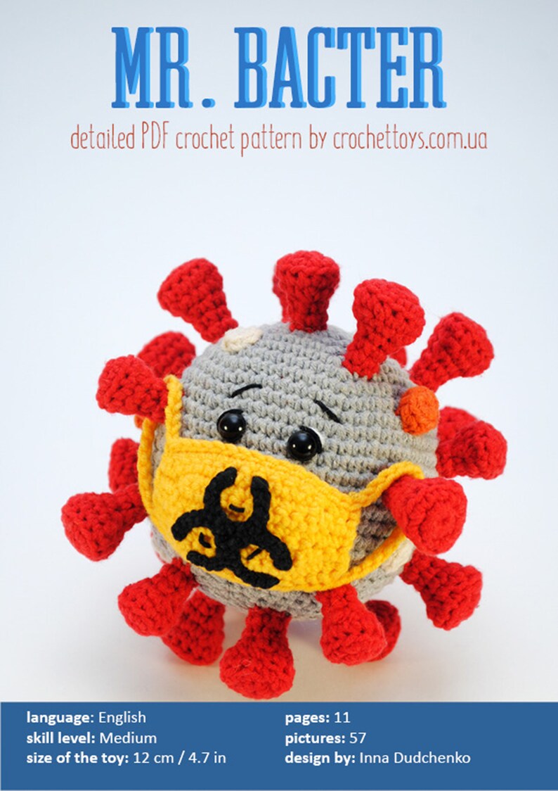 Crochet PATTERN virus amigurumi microbe pdf pattern | Etsy
