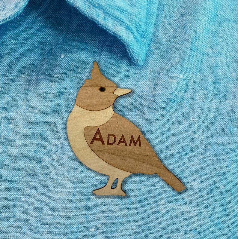 Lark Contra Dancing Pin, Name Tag, Laser Cut Wood, Personalize - Etsy