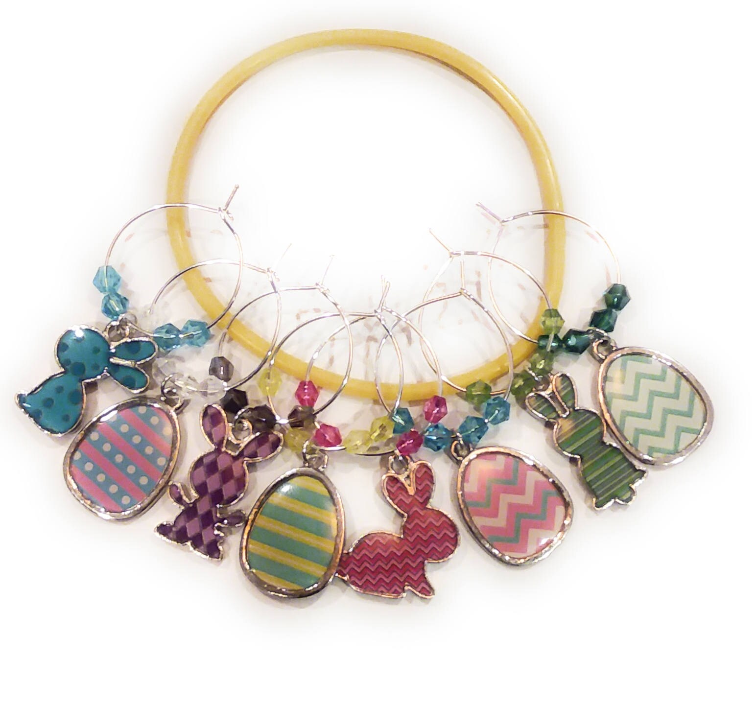 Easter Wine Glass Charms - Bunnies & Eggs (8 Pack)