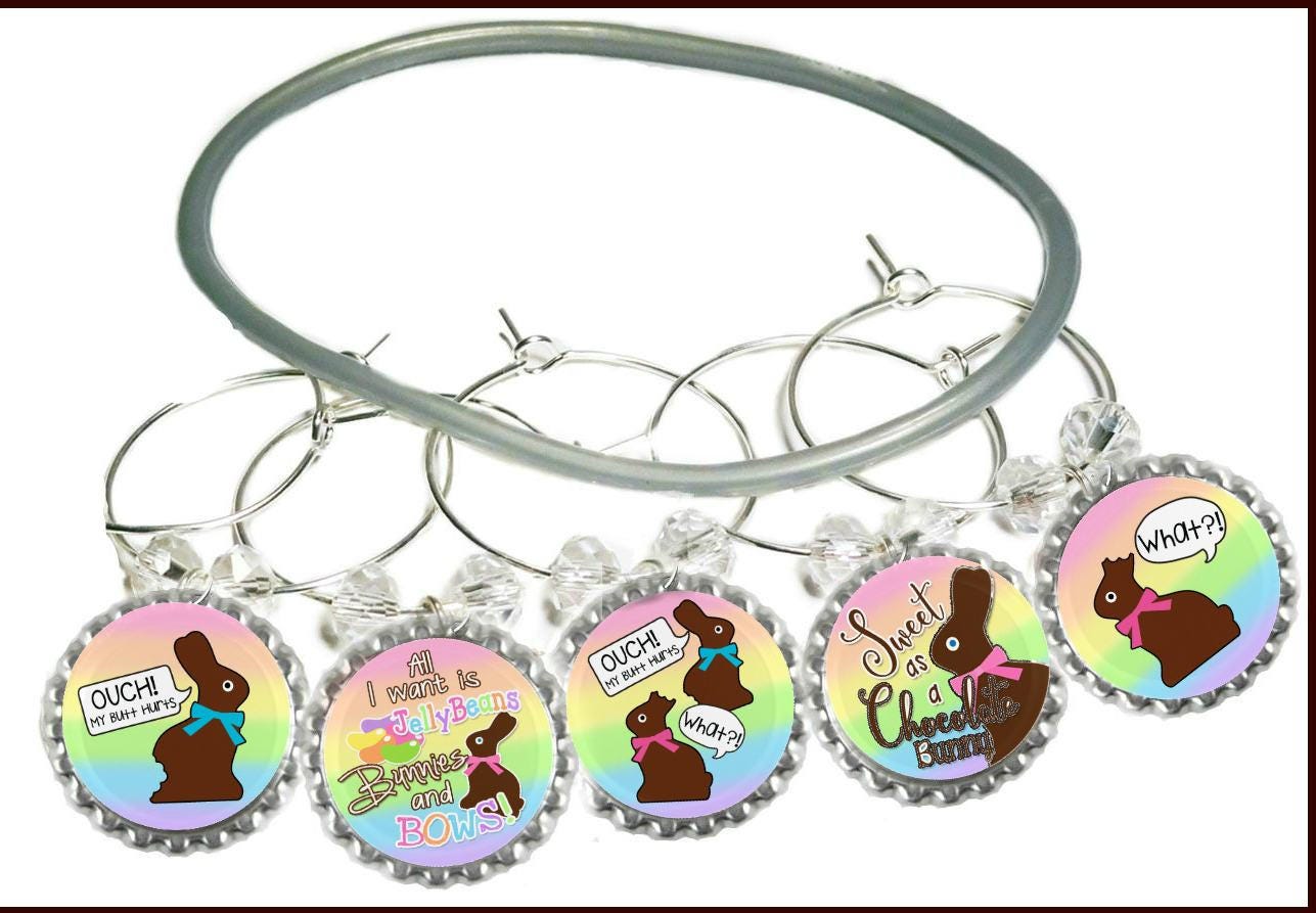 Easter Ouch Wine Glass Charms (5 Pack)