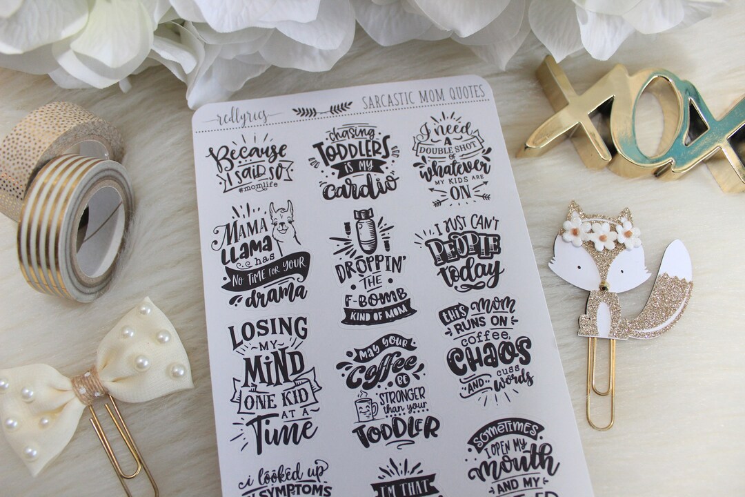 Sarcastic Mom Quotes, Planner Stickers, Planner Quotes - Etsy