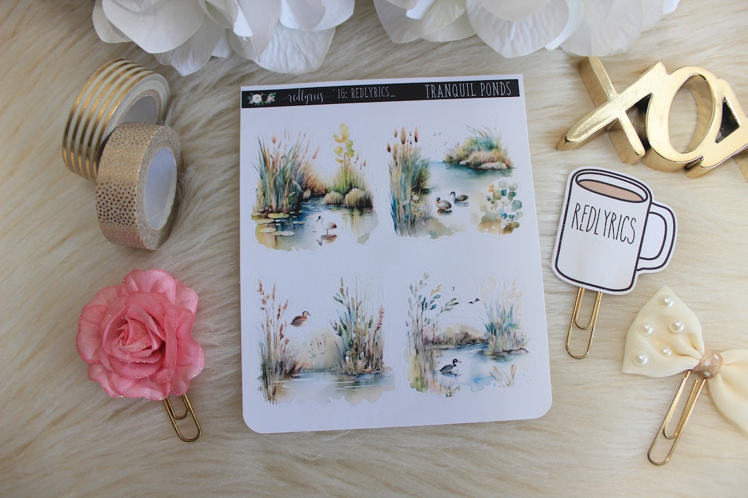 TRANQUIL PONDS Decor, Planner Decoration, Spring Stickers, Planner ...