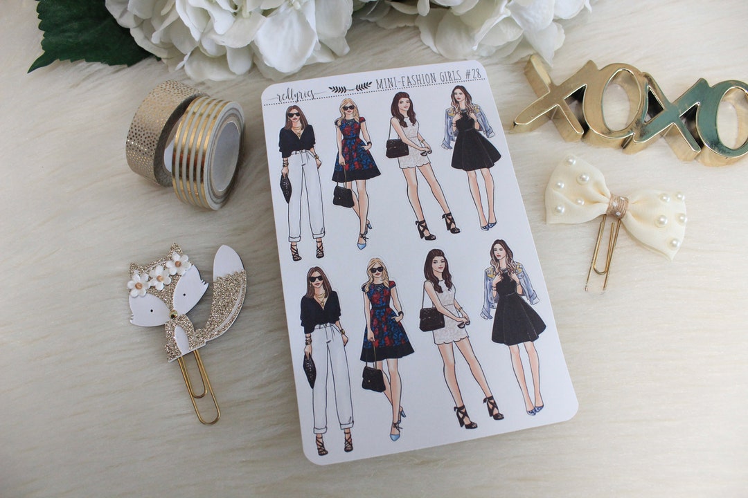 Mini Fashion Girls #28, Fashion Stickers - Etsy
