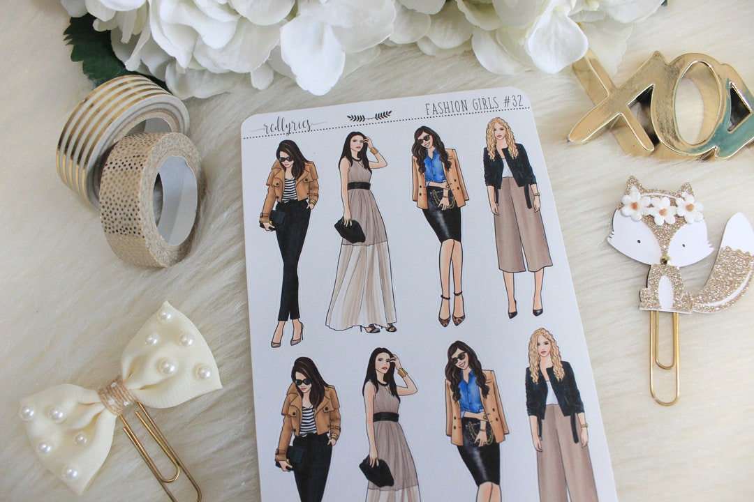 Mini Fashion Girls #32, Fashion Stickers - Etsy