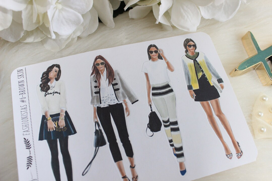 Fashionistas #6, Brown Skin, Fashion Girls, Planner Stickers - Etsy