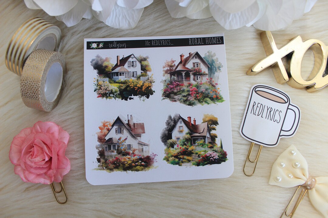 RURAL COTTAGES Decor, Planner Decoration, Spring Stickers, Planner ...