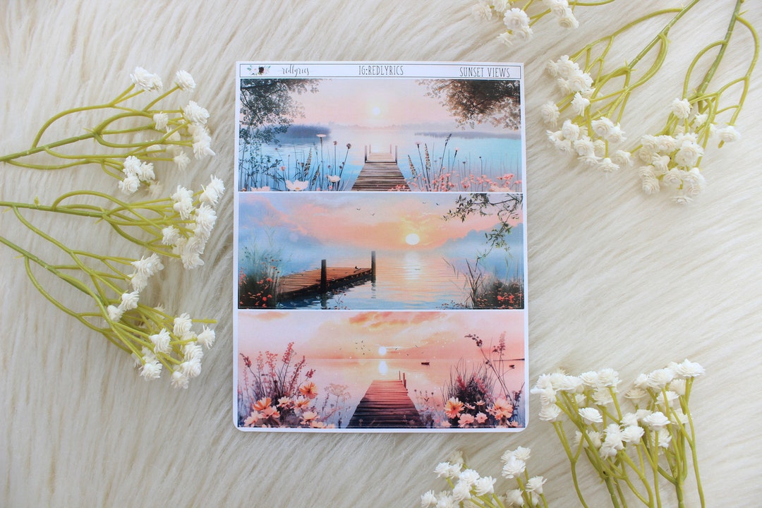 Sunset Views, Planner Stickers, Journal Stickers, Decoration Stickers ...