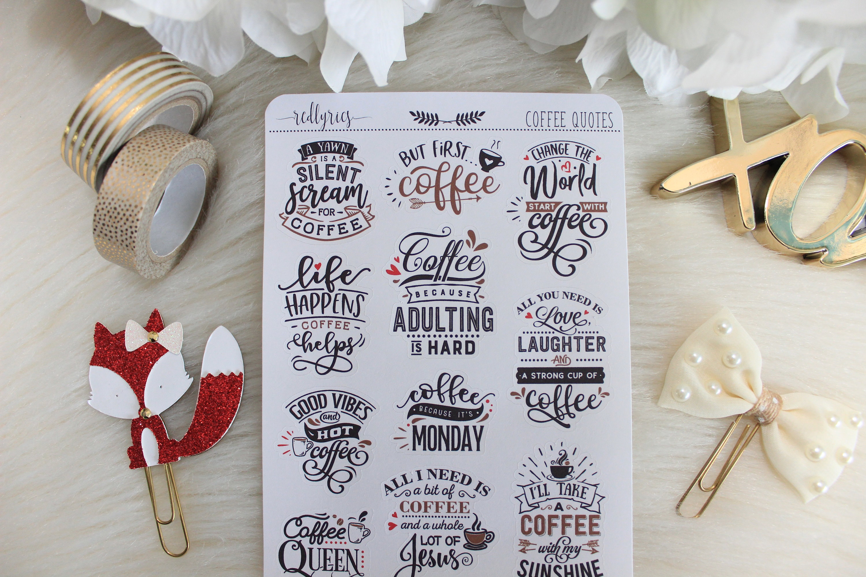 Coffee Stickers, Quote Stickers, Planner Stickers - Etsy