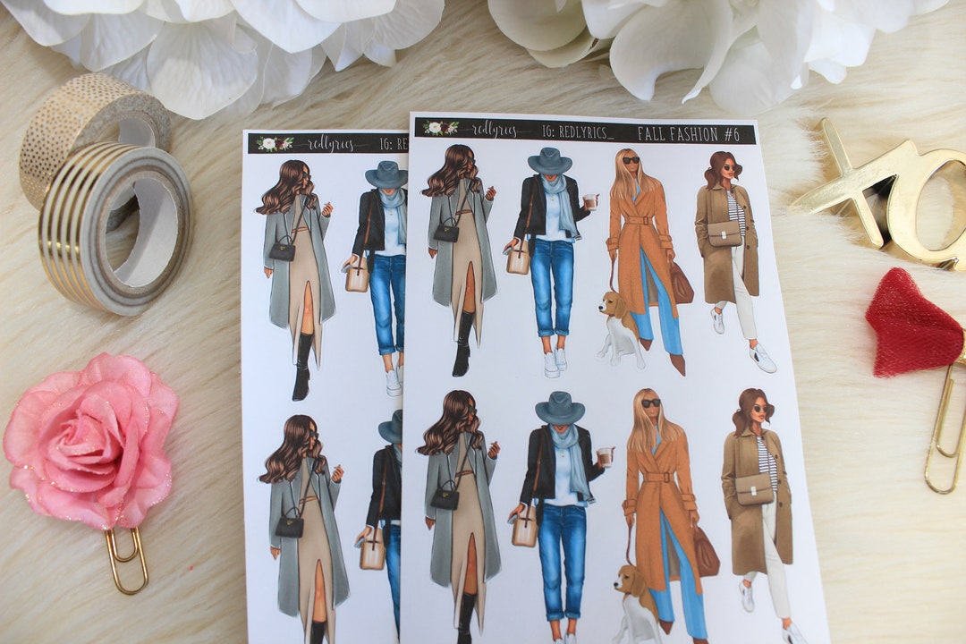 Mini Fall Fashion #6, CHOOSE YOUR OPTION, Fashion Stickers, Planner ...