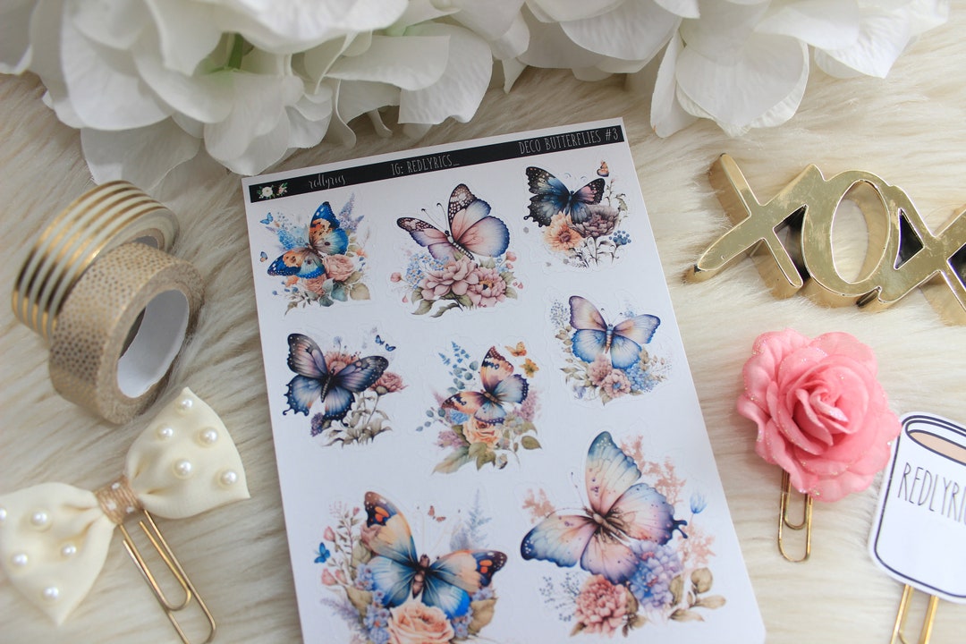 Deco Butterflies #3, Planner Decoration, Spring Stickers, Planner ...