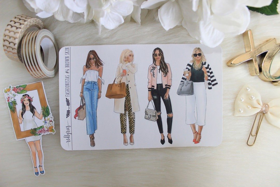 Fashionistas #4, Brown Skin, Planner Stickers, Fashion Girls - Etsy
