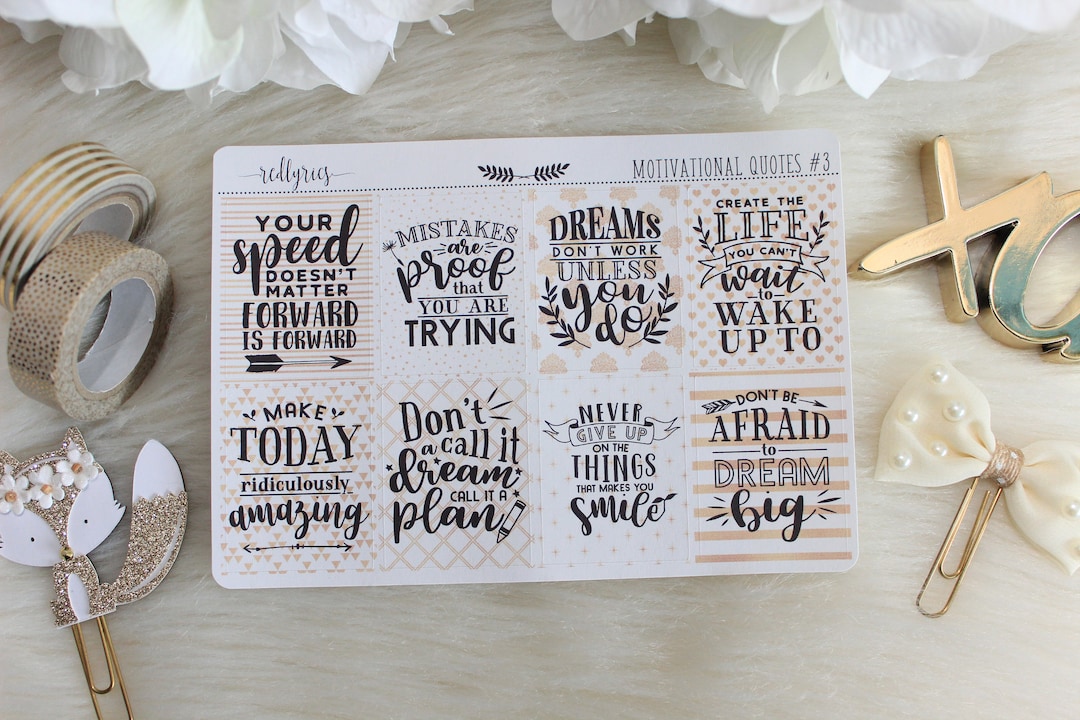Motivational Quotes #3, Planner Stickers - Etsy