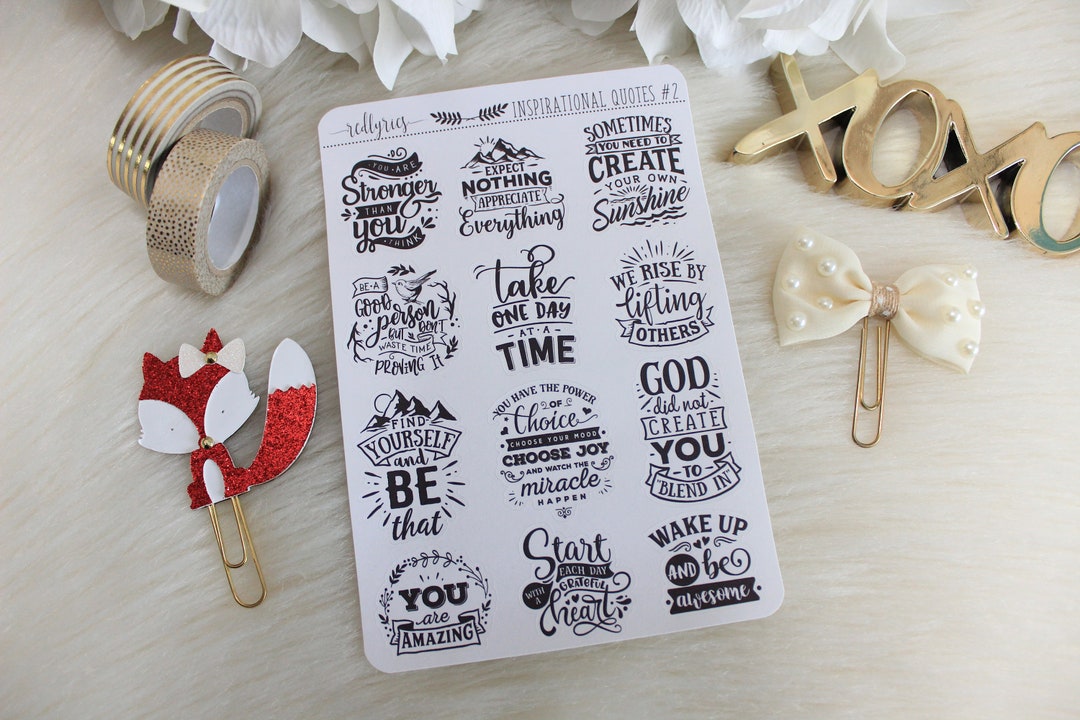 Inspirational Quotes #2, Planner Stickers, Quotes Stickers - Etsy