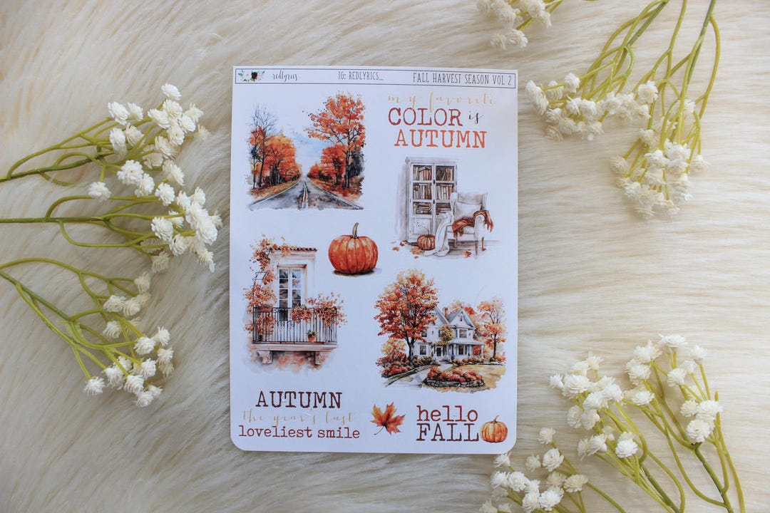 Fall Harvest Season Vol 2, Planner Decoration, Journal Stickers ...