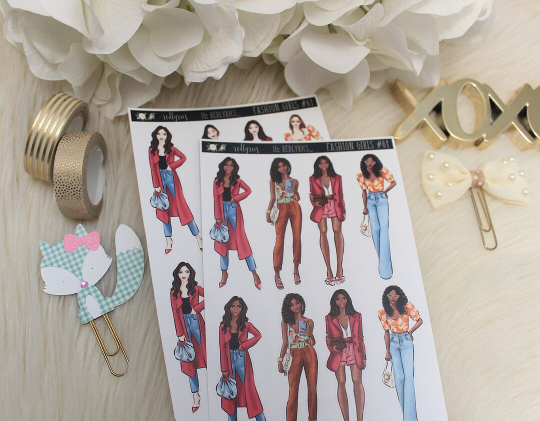Mini Fashion Girls #60, CHOOSE YOUR OPTION, Fashion Stickers, Planner ...