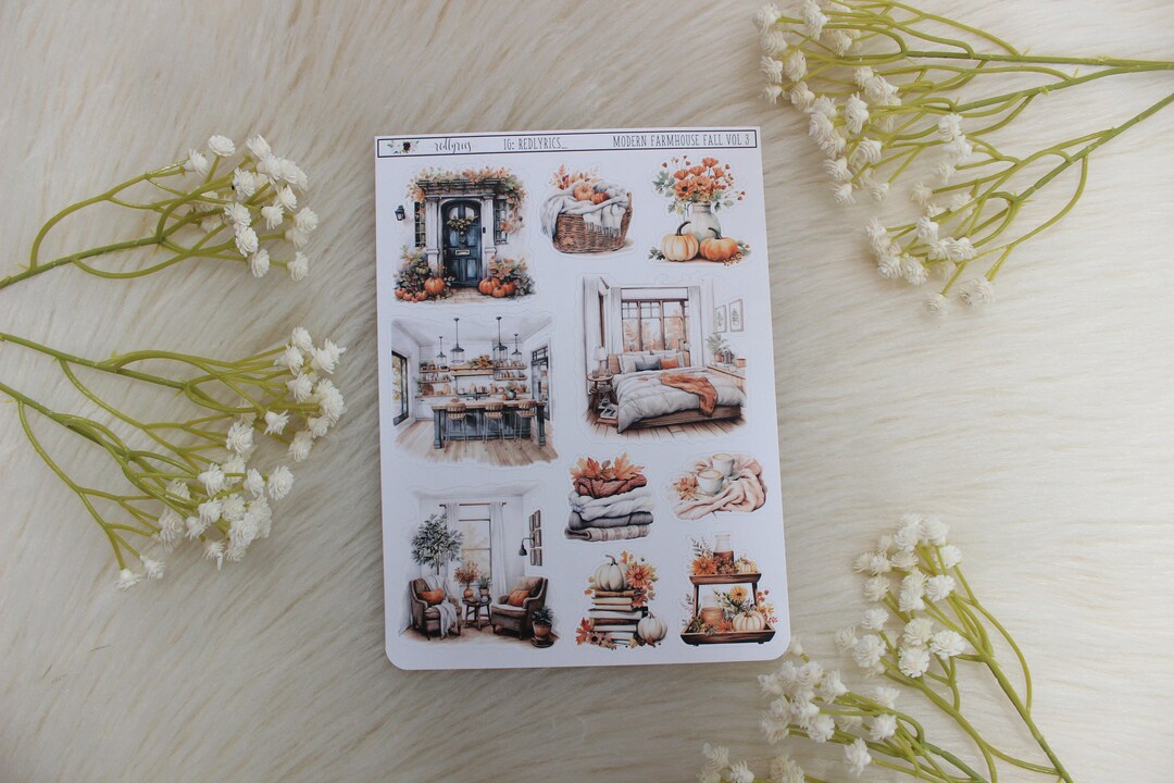 Modern Fall Farmhouse VOL. 3, Planner Decoration, Journal Stickers ...