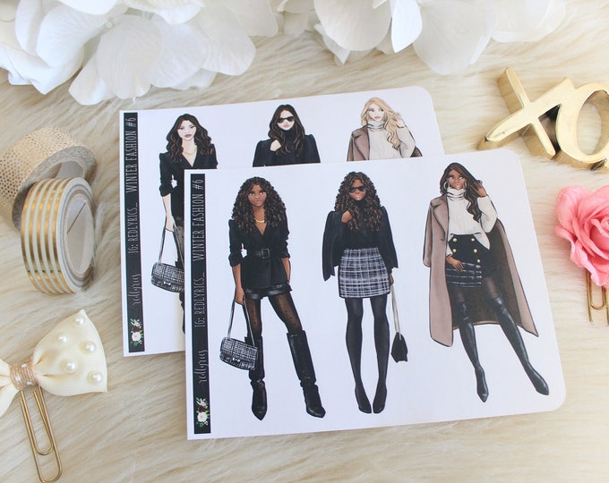 Winter Fashion 6, CHOOSE YOUR OPTION, Fashion Stickers, Planner ...