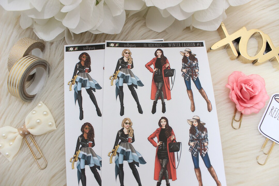 Mini Winter Fashion Girls #4, CHOOSE YOUR OPTION, Fashion Stickers ...