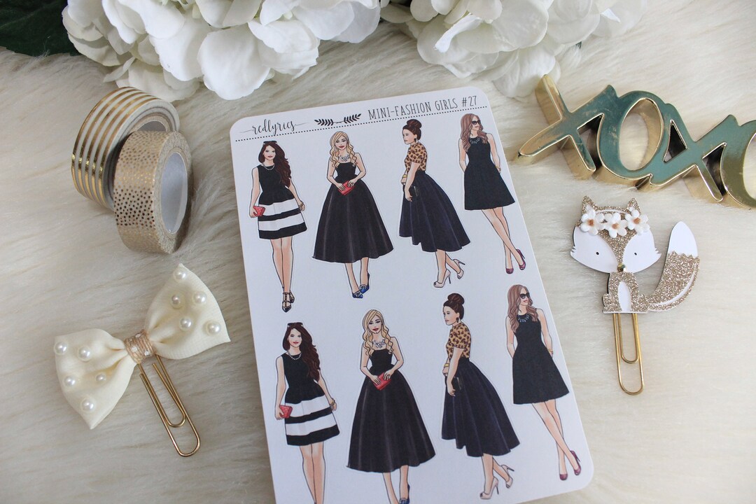 Mini Fashion Girls #27, Fashion Stickers, Planner Decor - Etsy