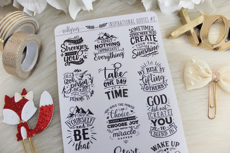 Inspirational Quotes 2 Planner Stickers Quotes Stickers | Etsy