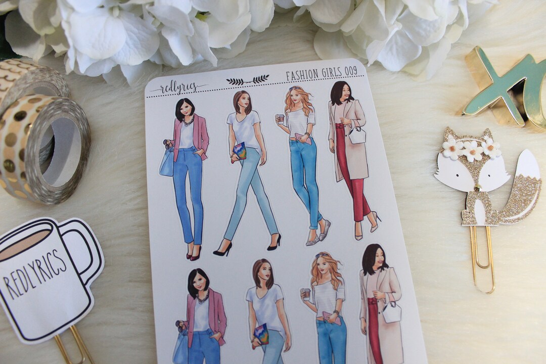 Mini Fashion Girls 009, Fashion Stickers - Etsy