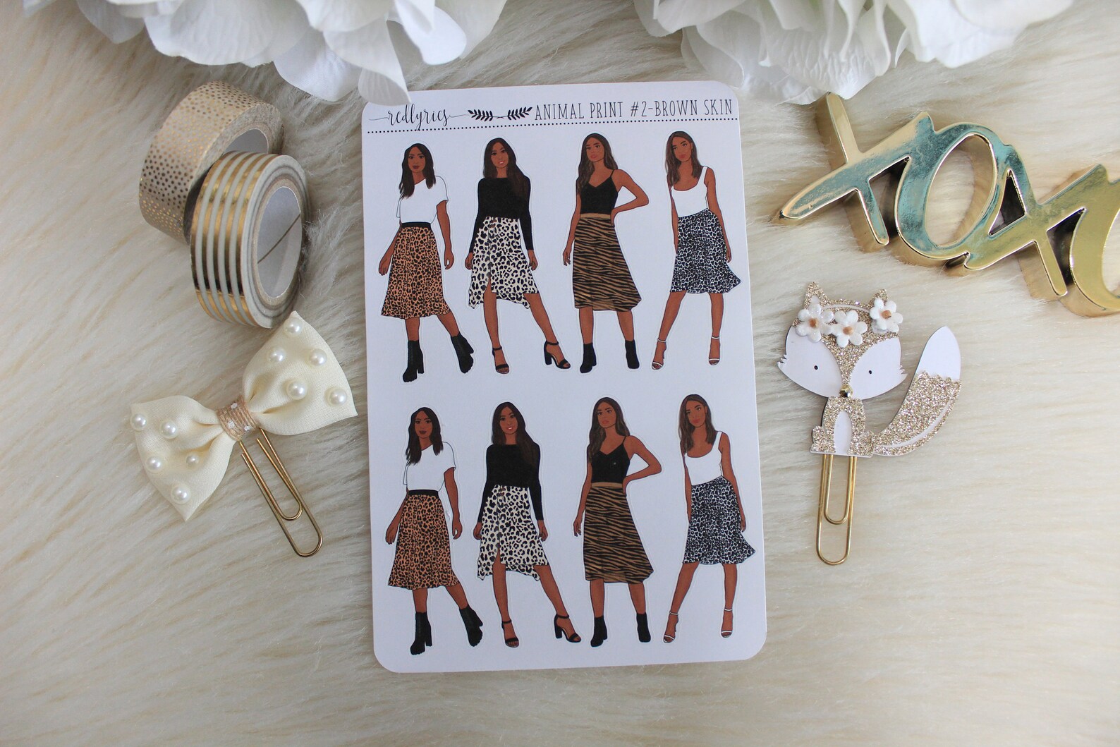 Mini Animal Print #2, Brown Skin, Fashion Girls - Etsy