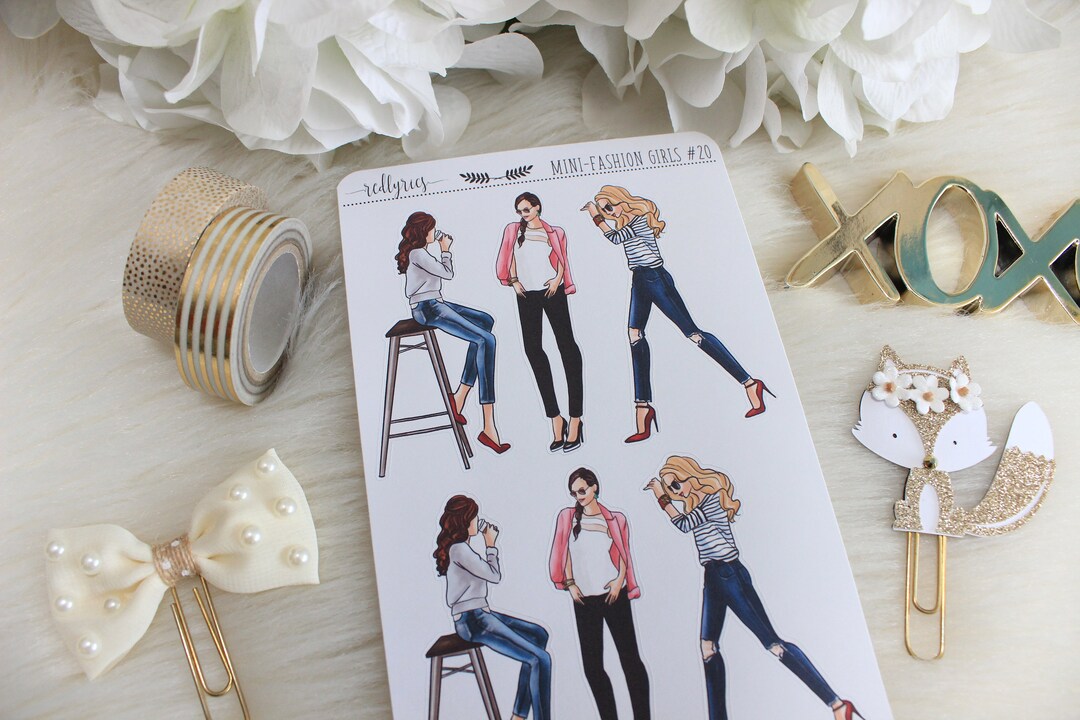 Mini Fashion Girls #20, Fashion Stickers, Planner Stickers - Etsy