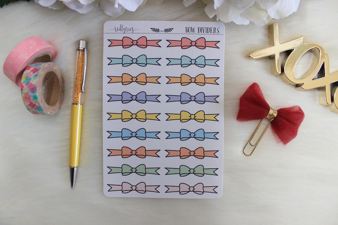 Bow Dividers, Planner Stickers - Etsy