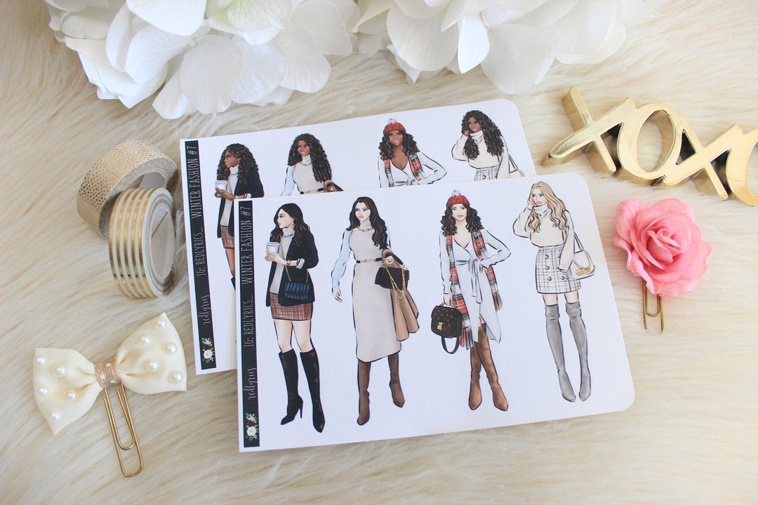 Winter Fashion #7, CHOOSE YOUR OPTION, Fashion Stickers, Planner ...