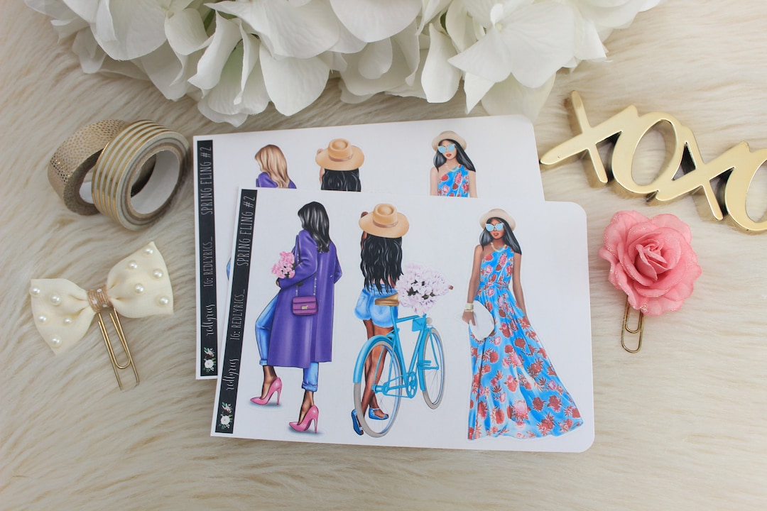 Spring Fling #2, CHOOSE YOUR OPTION, Fashion Stickers, Planner Stickers ...
