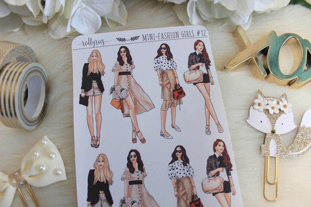 Mini Fashion Girls #12, Fashion Stickers - Etsy