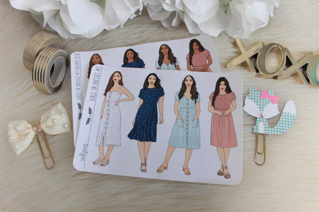 Girls in Dresses #2, CHOOSE YOUR OPTION, Fashion Girls - Etsy