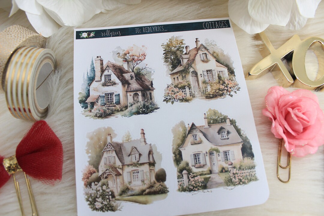 COTTAGES Decor, Planner Decoration, Spring Stickers, Planner Stickers ...