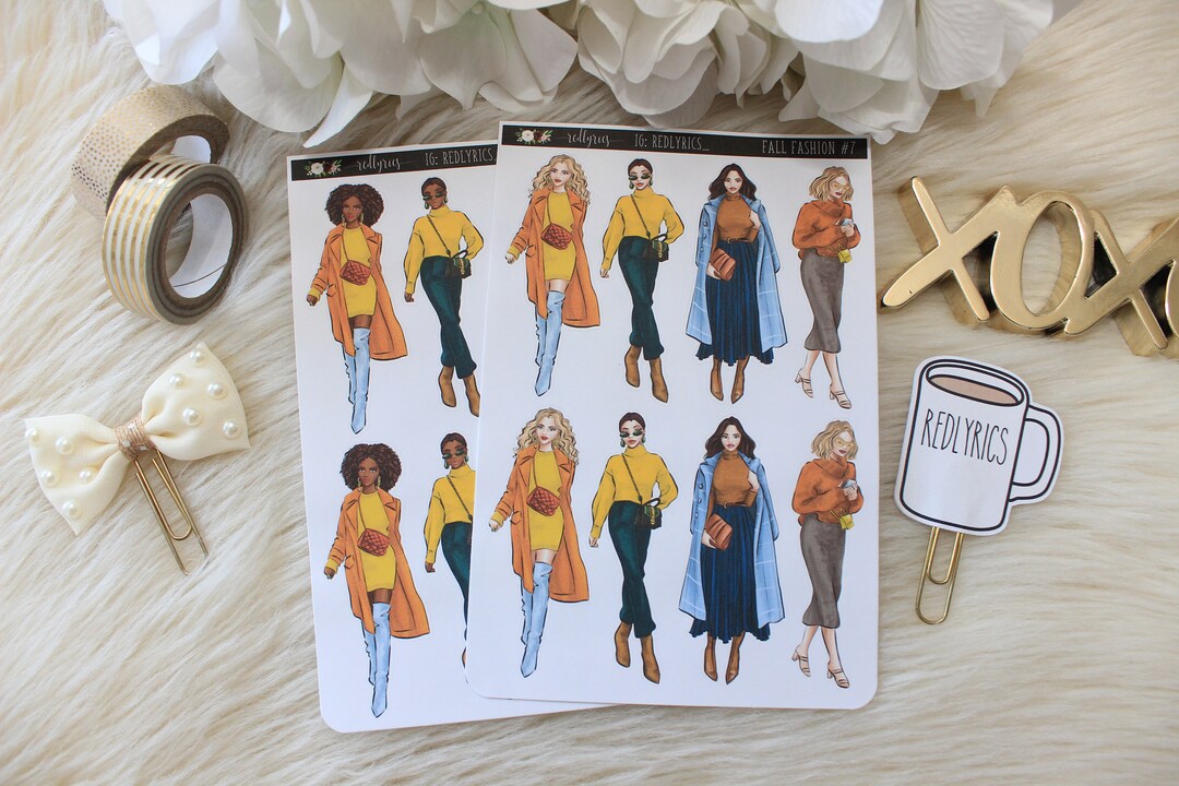 Mini Fall Fashion #7, CHOOSE YOUR OPTION, Fashion Stickers, Planner ...