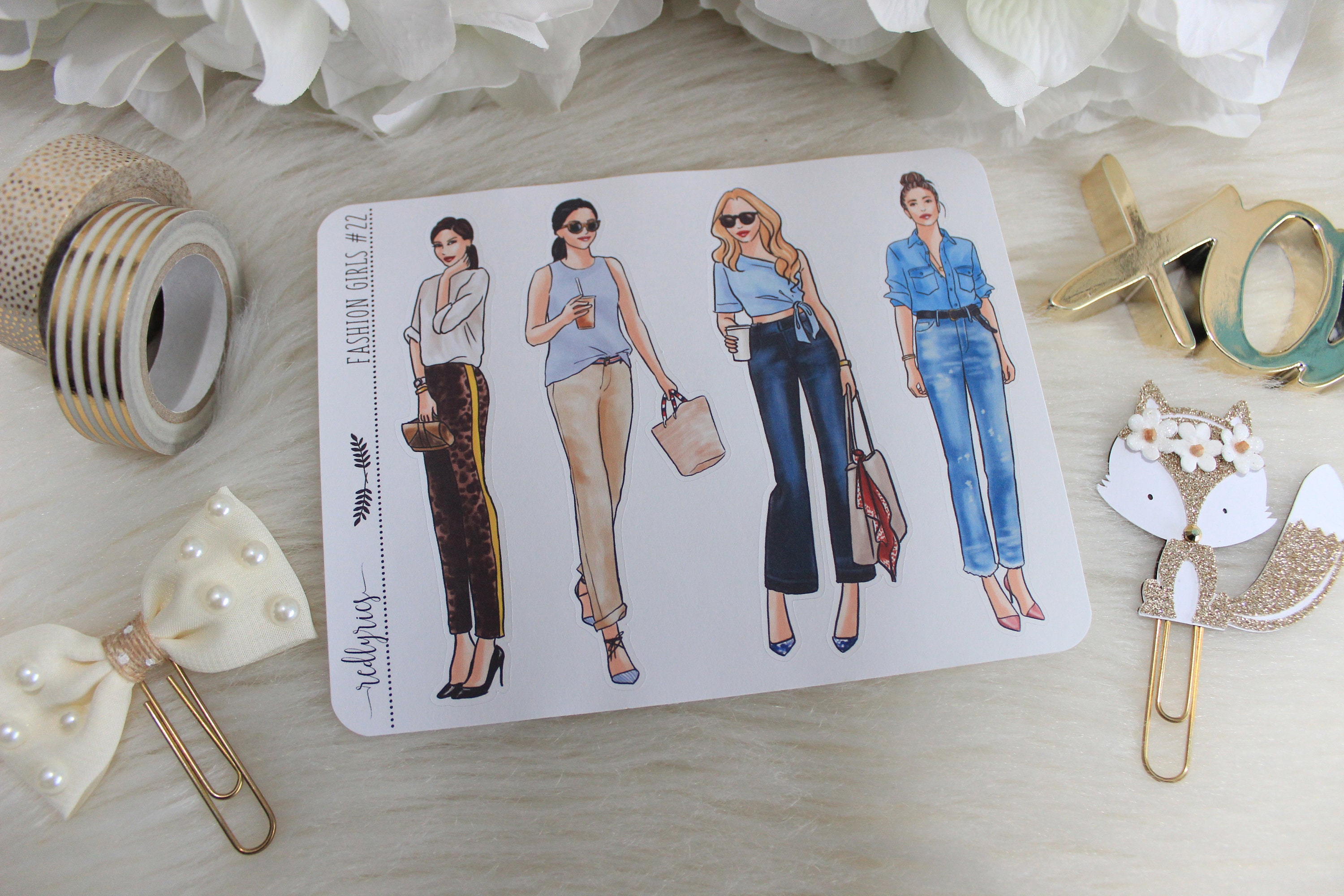 Fashion Girls #22, Fashion Stickers, Planner Stickers - Etsy UK