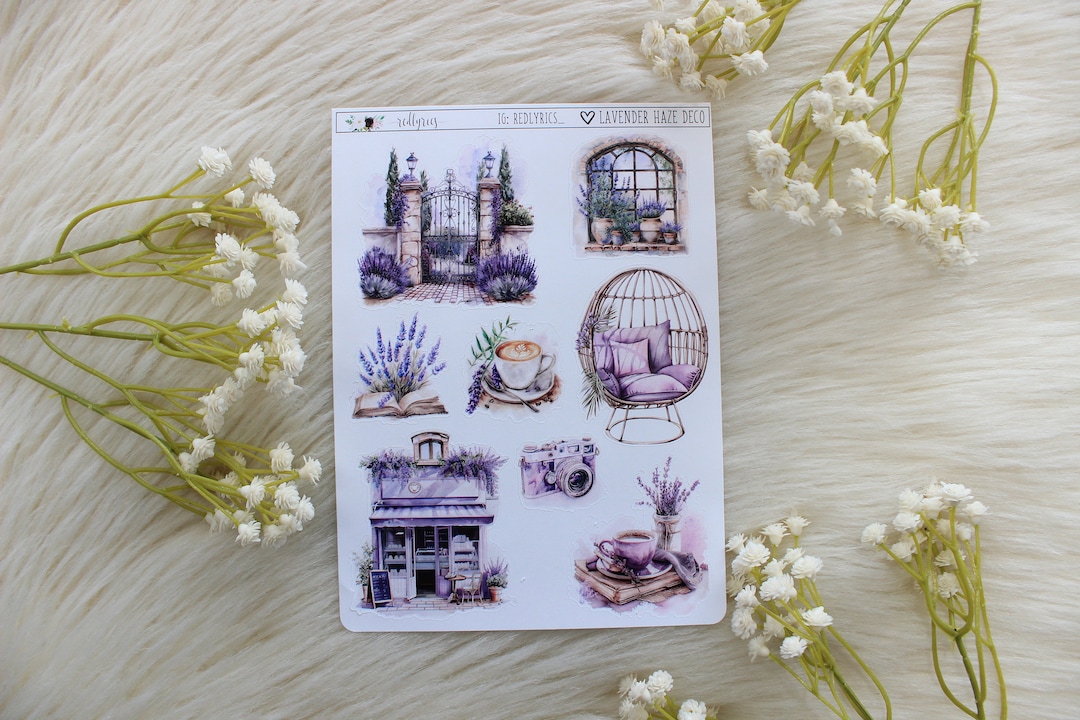 Lavender Haze Deco Stickers, Planner Decoration, Journal Stickers ...